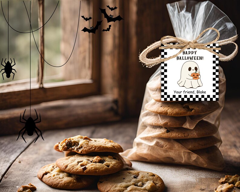 Editable Halloween Gift Tag, Printable Favor Tags (digital Download) - Etsy