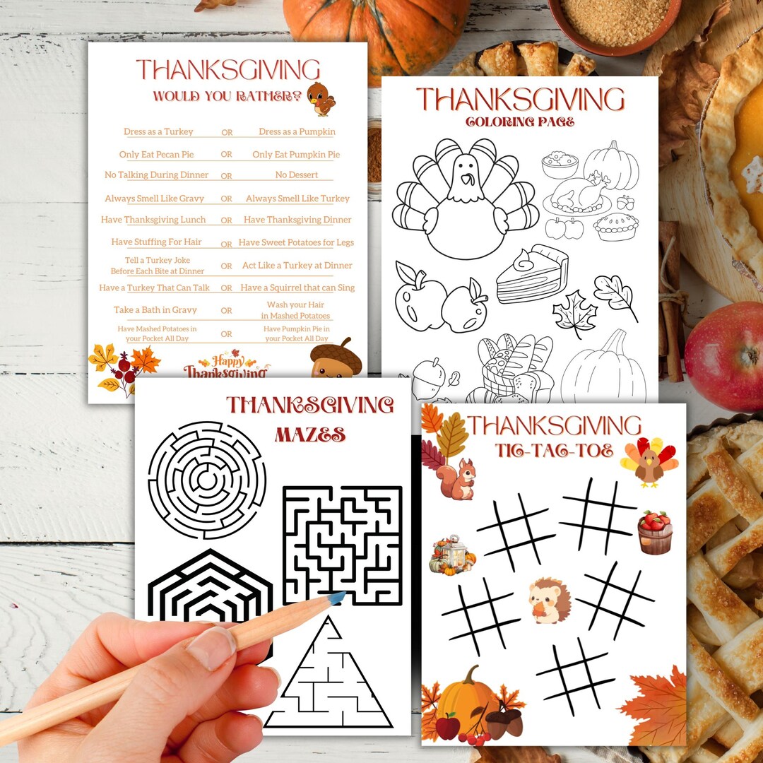 4 Pack Thanksgiving Game Bundle, Thanksgiving Printable, Digital ...