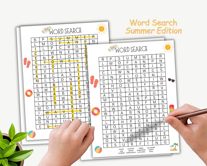 Summer Word Search Game: Beach Vacation Party (digital Download) - Etsy