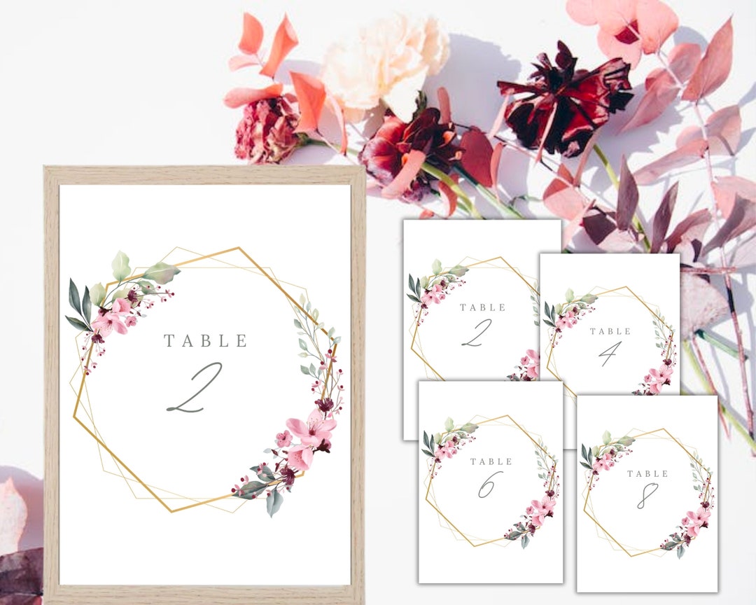 Editable Wedding Table Numbers 1-10, Table Decor, Table Number ...