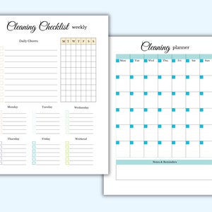 Editable Cleaning Checklist Bundle: Household Chore Charts (digital ...