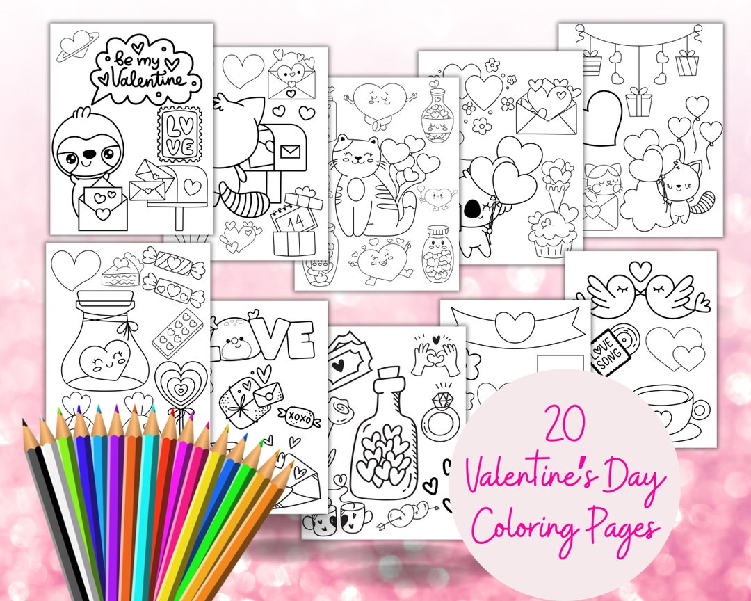 Valentine's Day Coloring Pages: Fun Kids Activity (digital Download) - Etsy