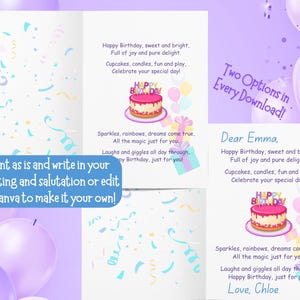 Editable Birthday Card: Printable DIY Card (digital Download) - Etsy