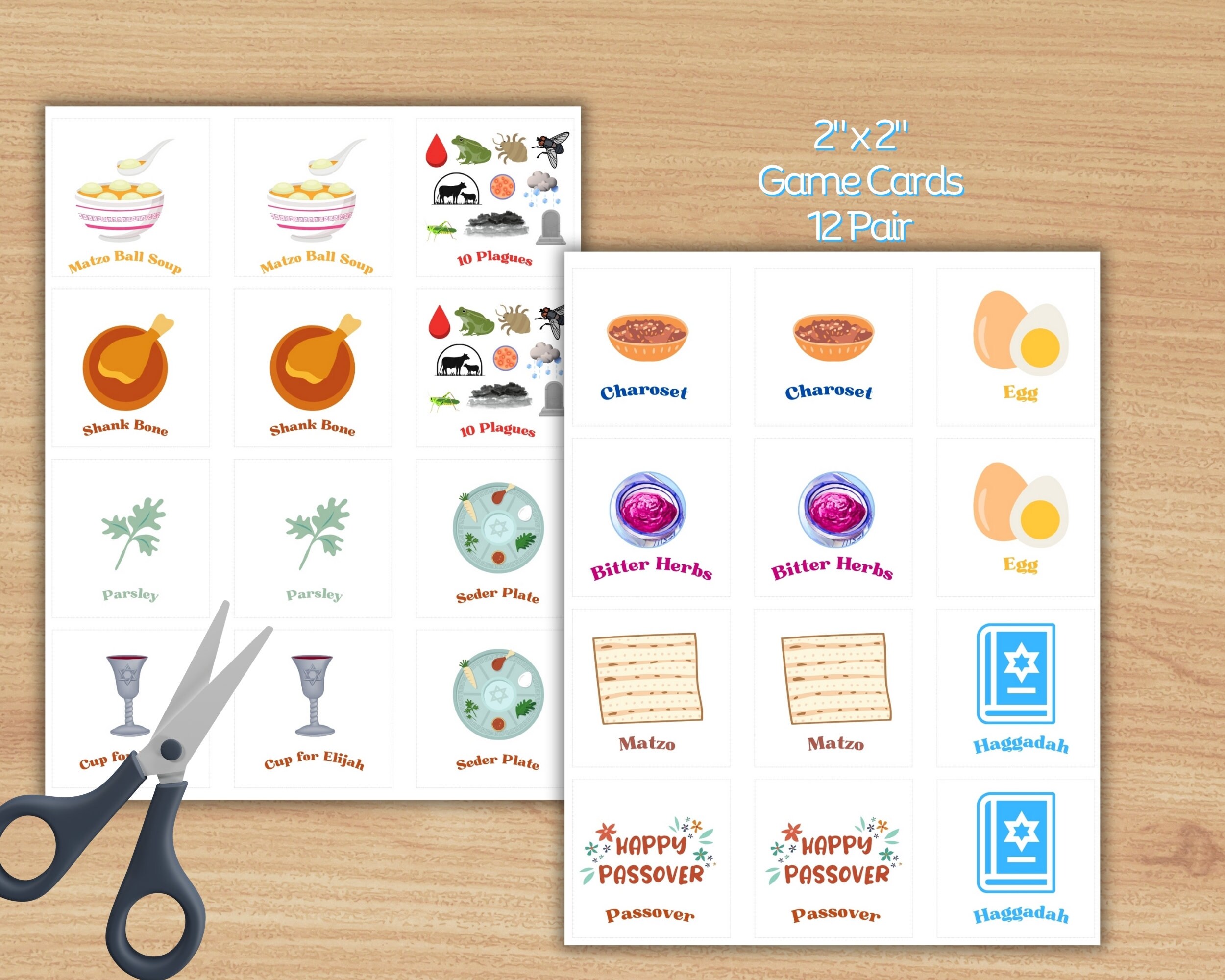 Passover Game, Memory Game, Bingo, Passover Party Theme, Games for Kids ...