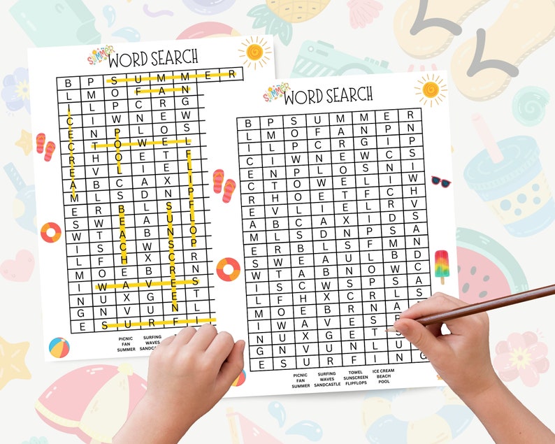 Summer Game Bundle Printable, Would You Rather, Word Scramble, Word ...