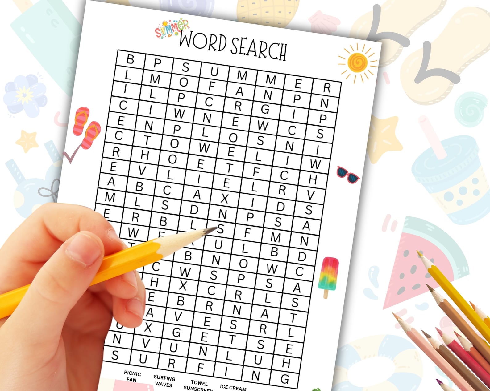 Summer Word Search Game: Beach Vacation Party (digital Download) - Etsy