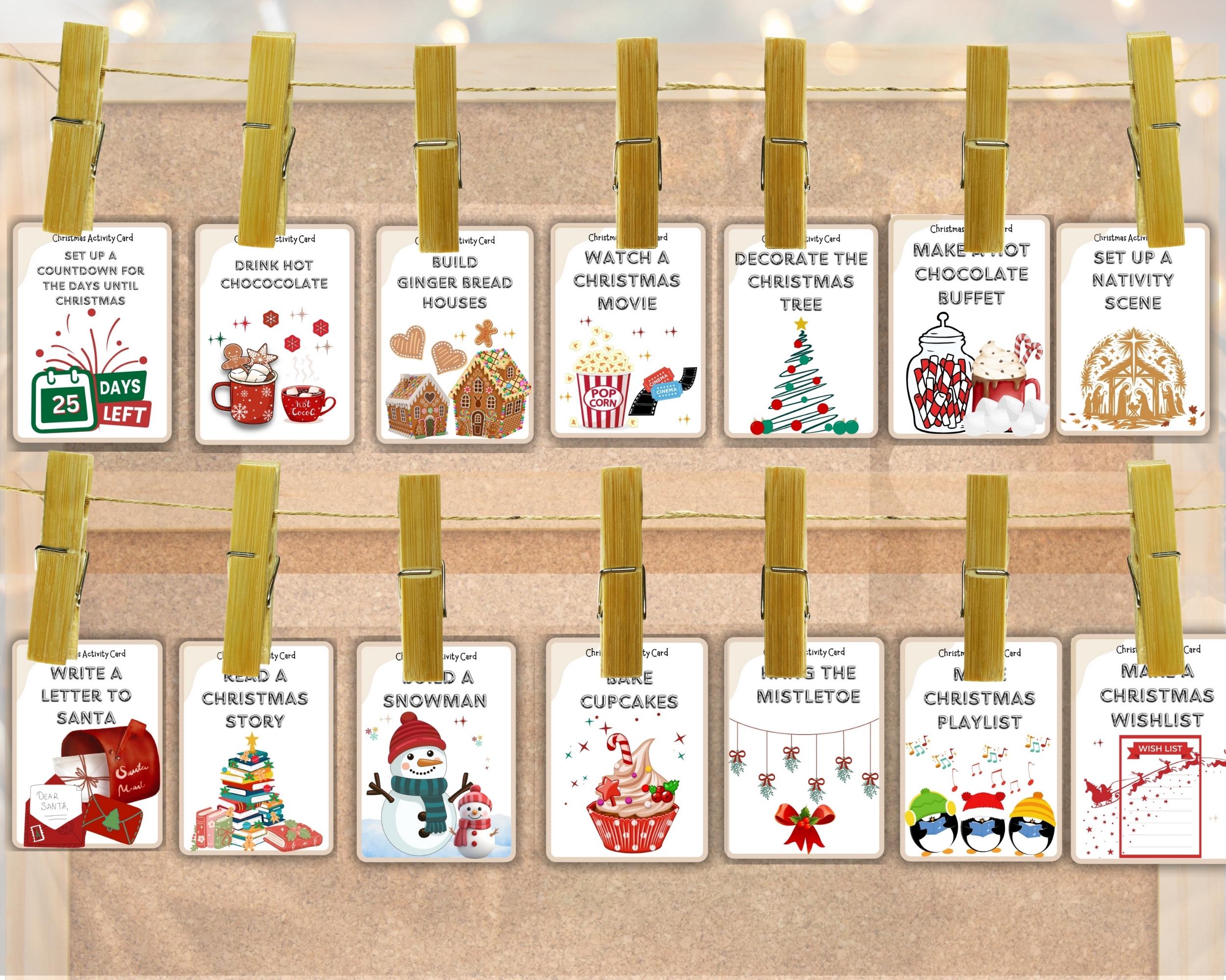 25 Christmas Advent Activity Cards, Advent Calendar, Christmas Activity ...
