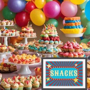 Carnival Snack Table Sign, Carnival Theme Party, Carnival Birthday ...