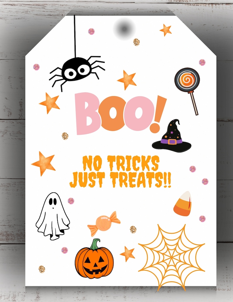 Halloween Gift Tag, Halloween Tags for School, Boo Favor Tags ...