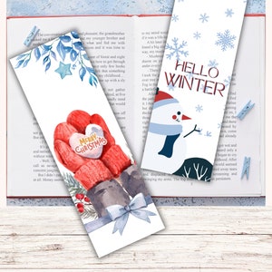 Editable Bookmarks, 8 Christmas Printable Bookmarks, Stocking Stuffer ...