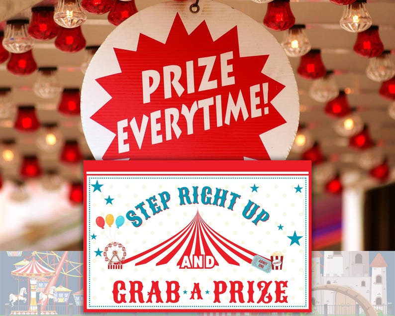 Carnival Prize Sign, Carnival Theme Party, Carnival Birthday, Happy ...