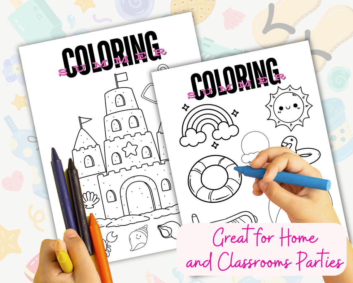 Summer Coloring Pages, Preschool Activity, Print and Color, Perfect for ...