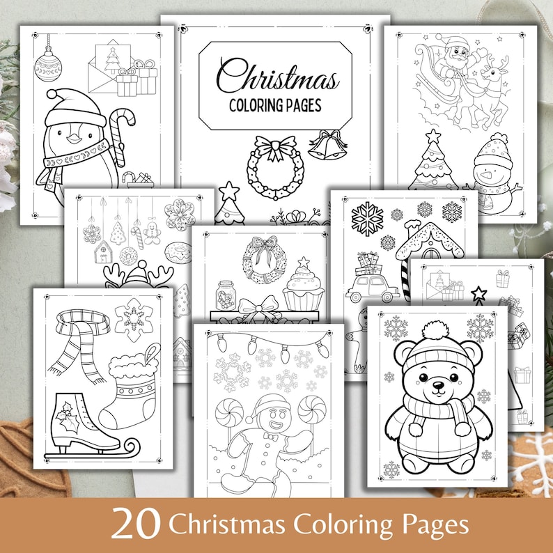 20 Christmas Coloring Pages, Coloring Pages, Christmas Coloring for ...