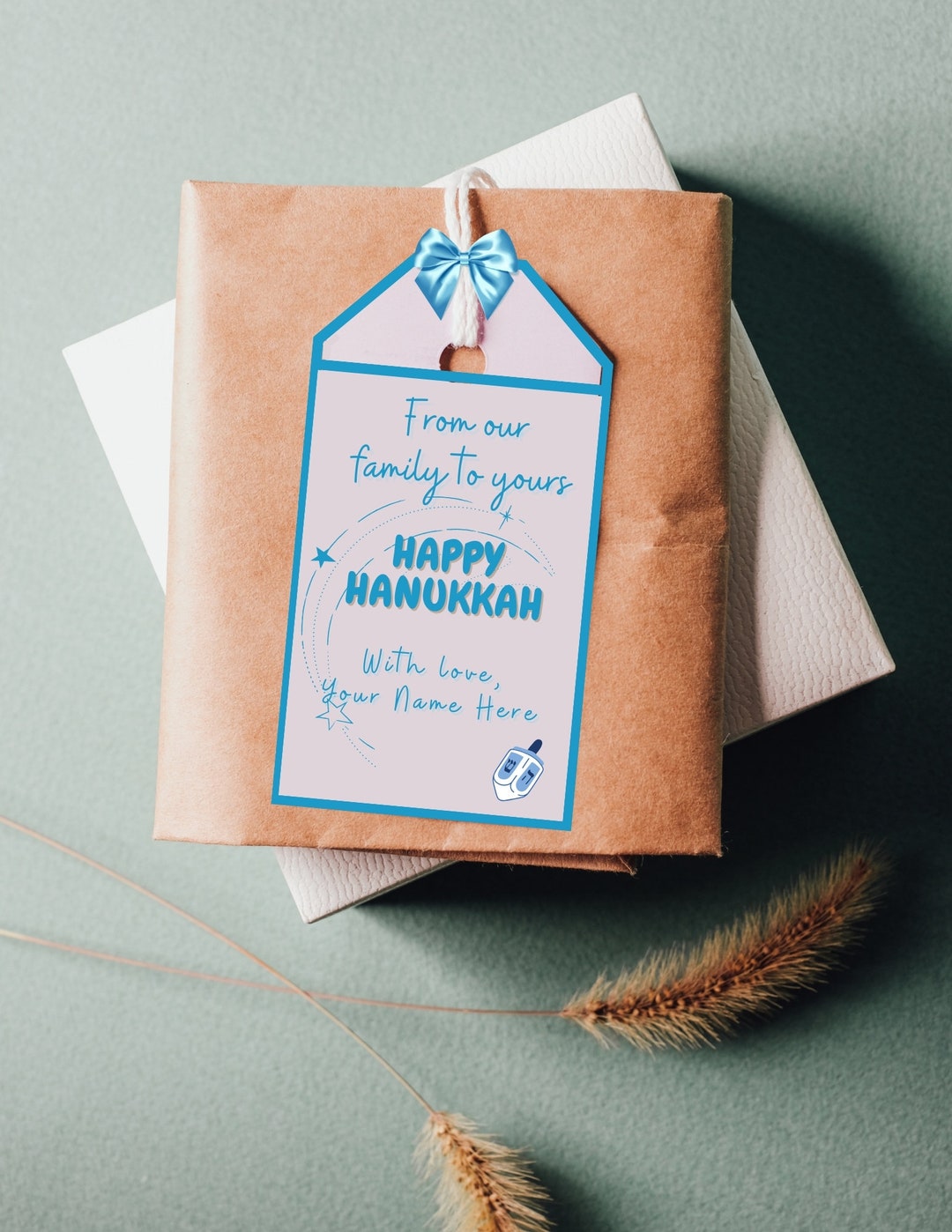 Editable Hanukkah Gift Tags: Blue & Silver Printable (digital Download ...
