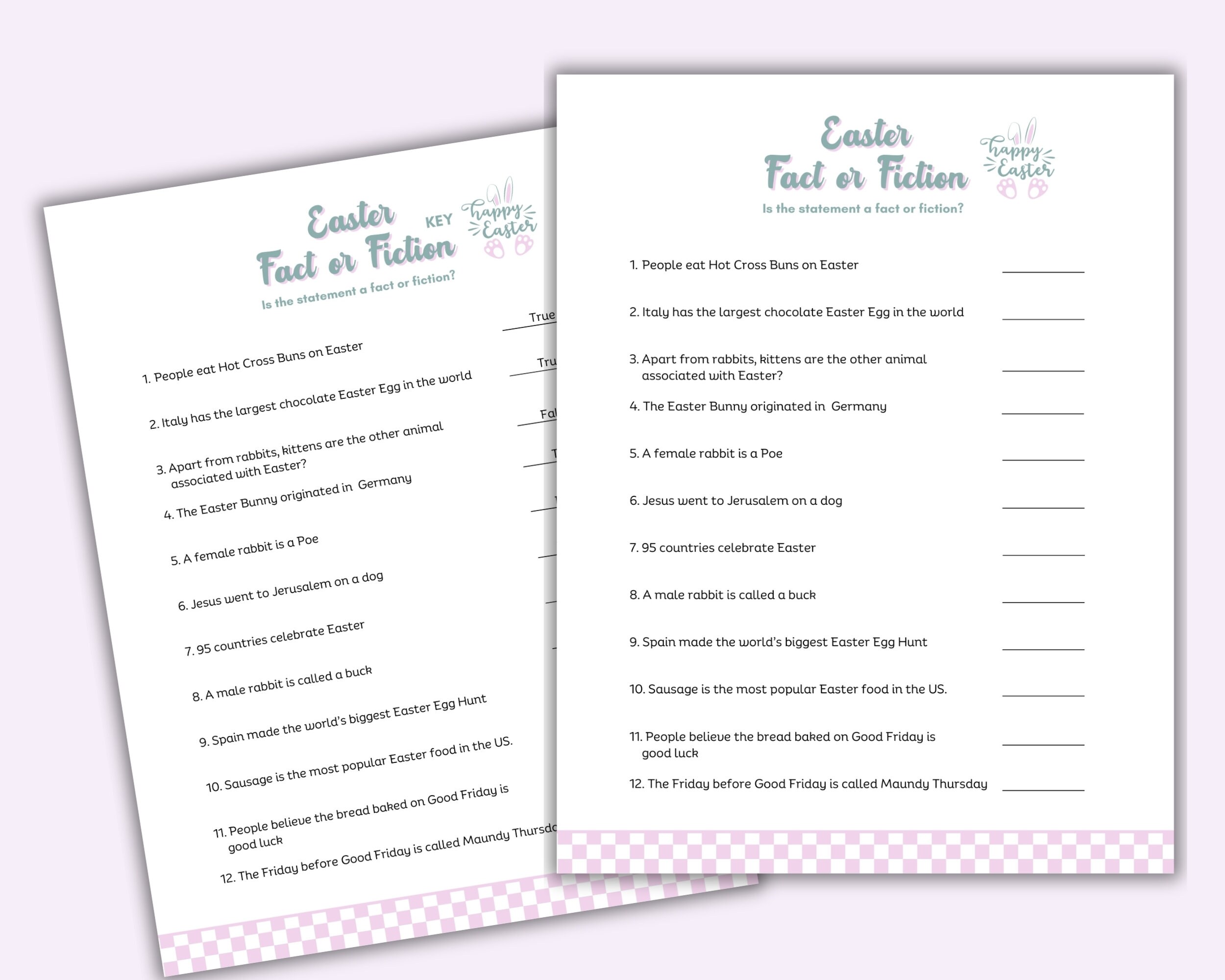 Easter Trivia Bundle for Kids, Fact or Fiction, Would You Rather ...