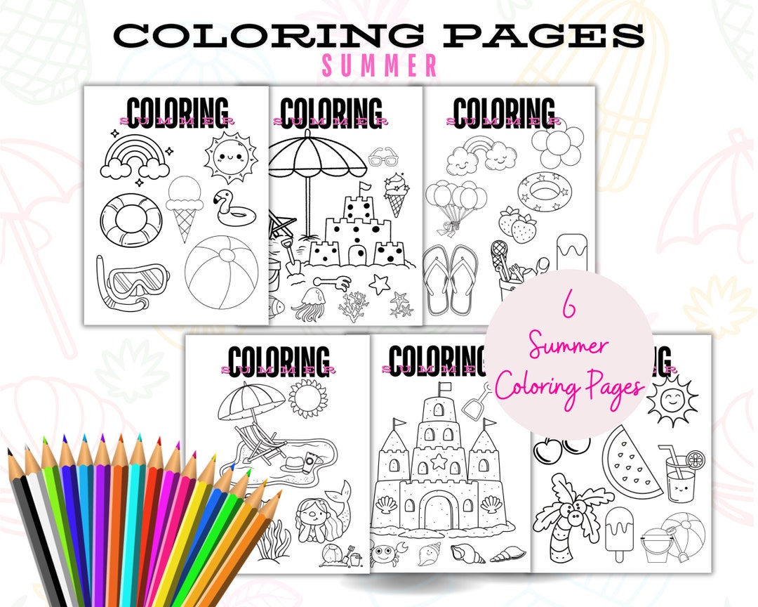 Summer Coloring Pages, Preschool Activity, Print and Color, Perfect for ...