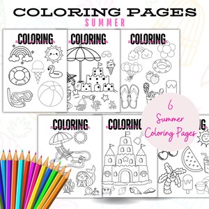 Summer Coloring Pages, Preschool Activity, Print and Color, Perfect for ...