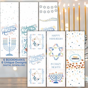 Hanukkah Bookmarks: Festive Holiday Designs (digital Download) - Etsy