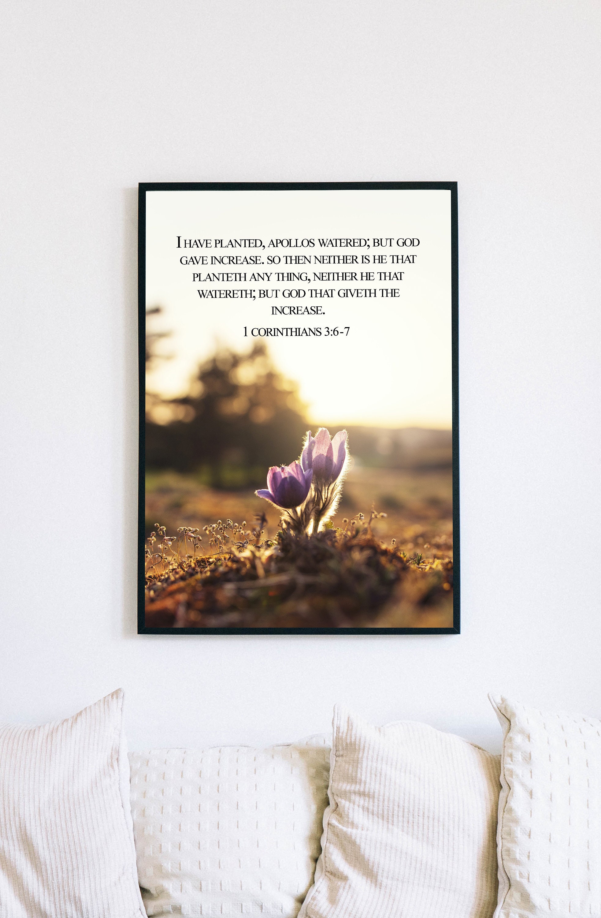 1 Corinthians 3:6-7 / Bible Verse Wall Art / Bible Verse Printable ...