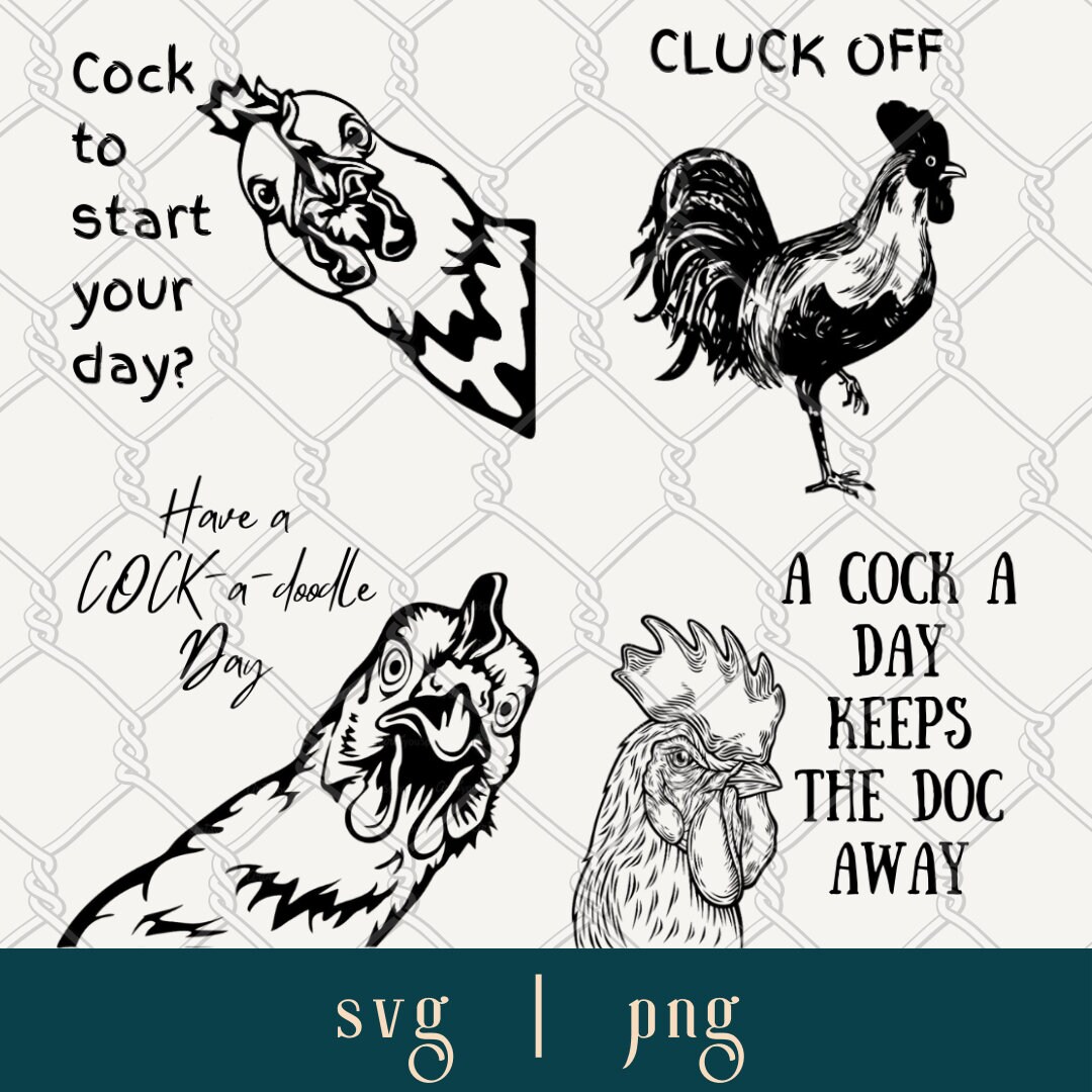 Rooster Svg Bundle, Funny Rooster Svg, Rooster Cut Files for Cricut ...