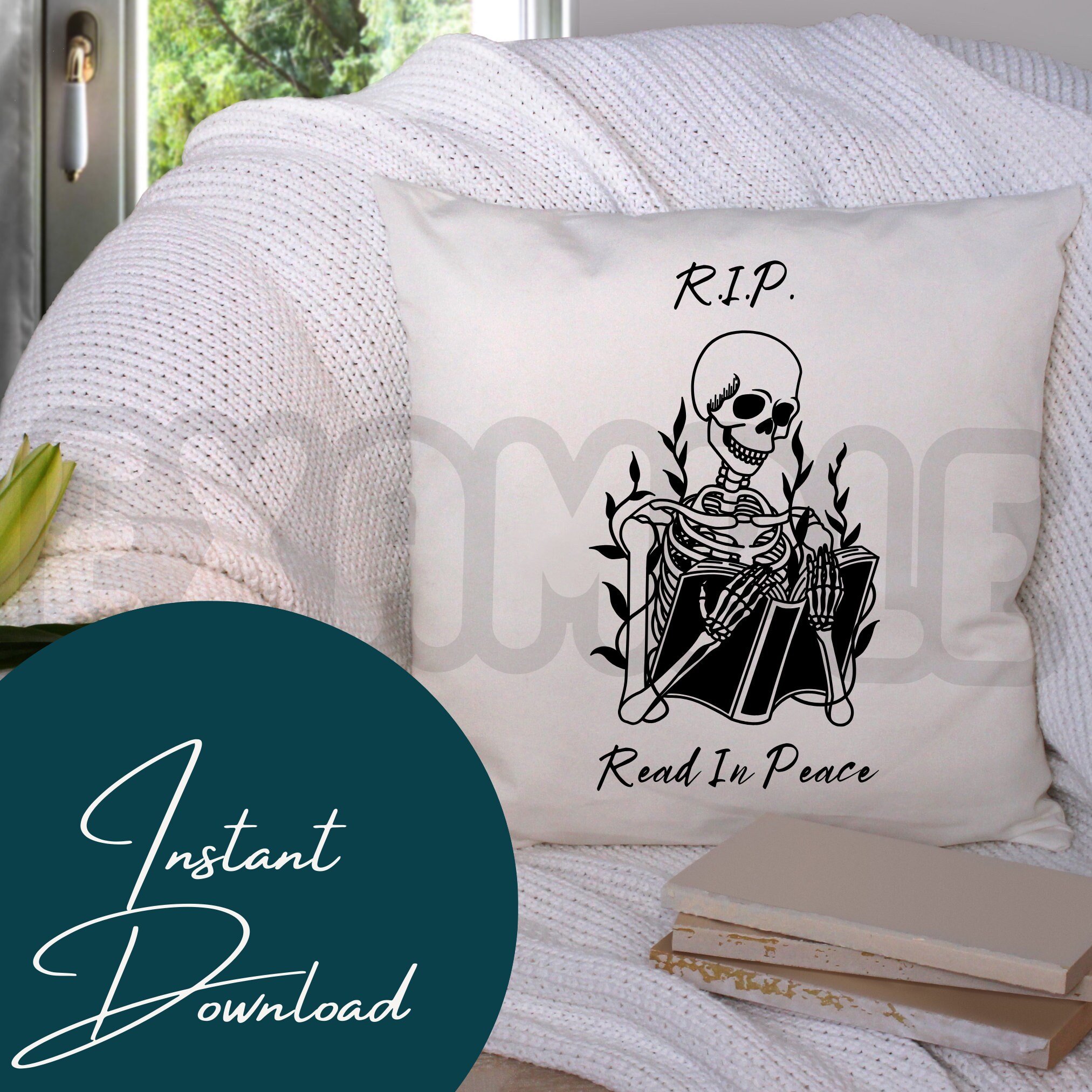 Read in Peace SVG PNG, Book RIP Svg Png, Skull Svg, Halloween Book Svg ...