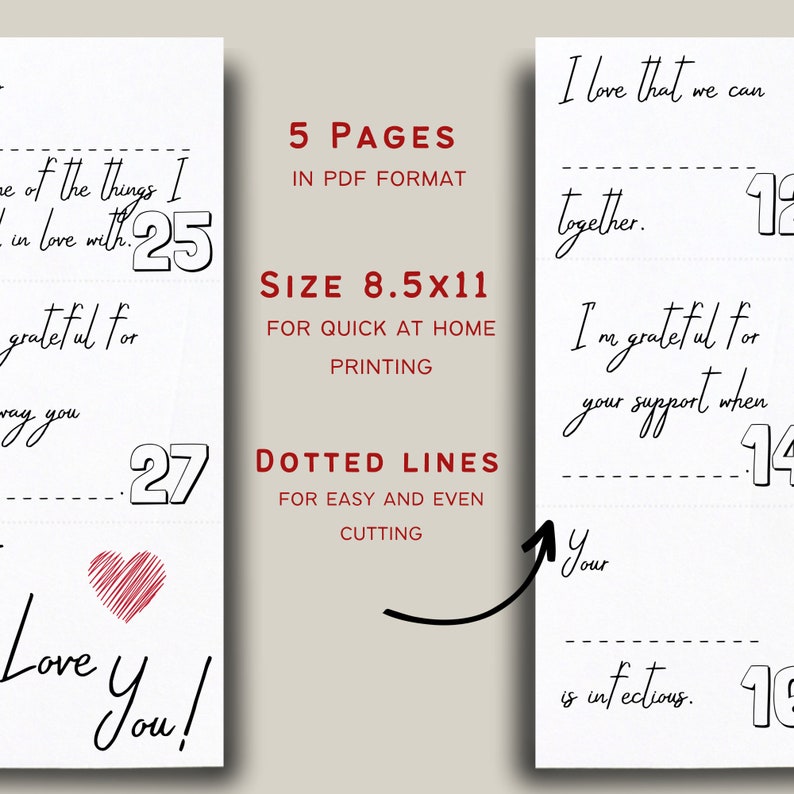 Printable I Love You Cut-out Cards. 28 Days of Why I Love You - Fill in ...