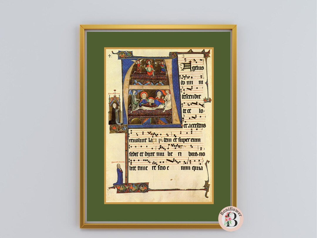 Jesus Christ Resurrection Reproduction Illuminated Manuscript Medieval ...