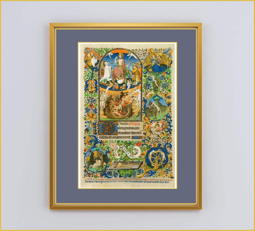 The Last Judgment Illuminated Manuscript Reproduction Medieval Catholic ...