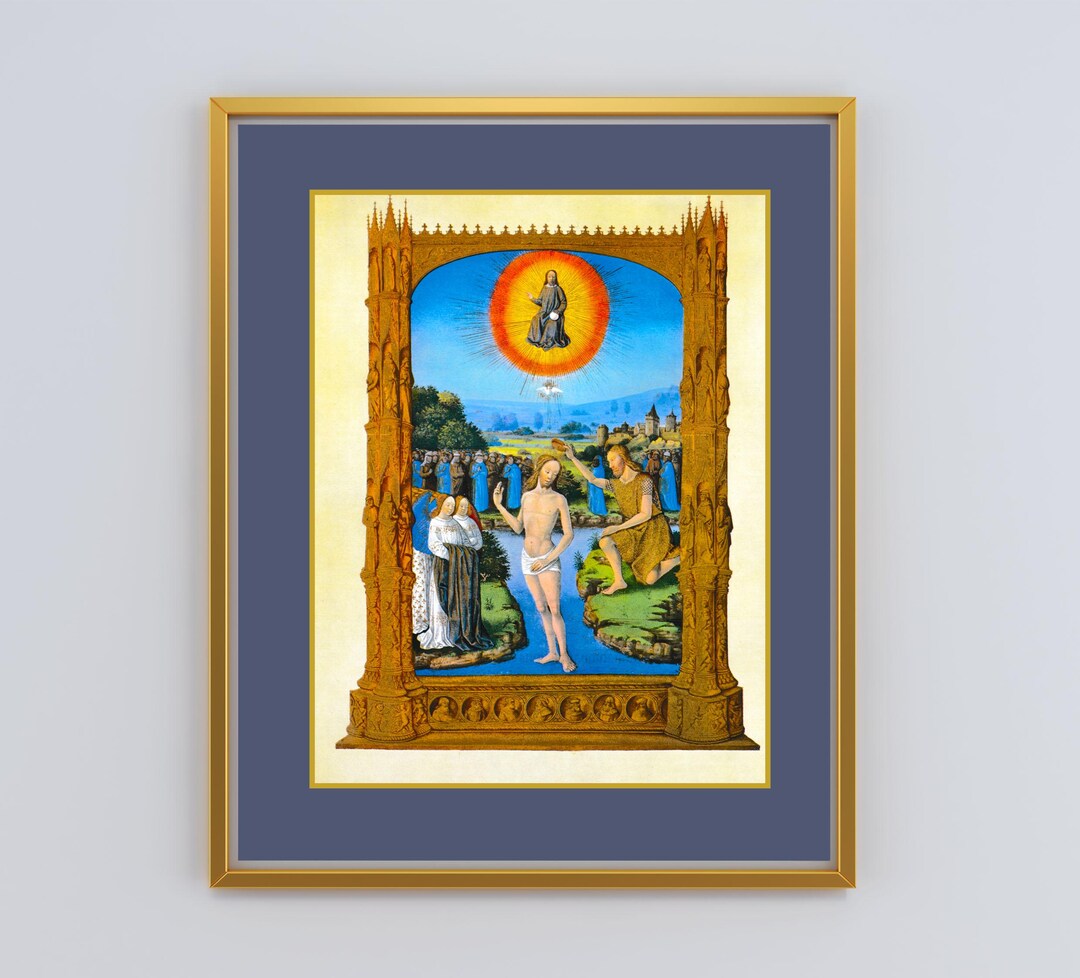 NEW!! Baptism of the Lord Reproduction Medieval Illuminated Manuscript ...
