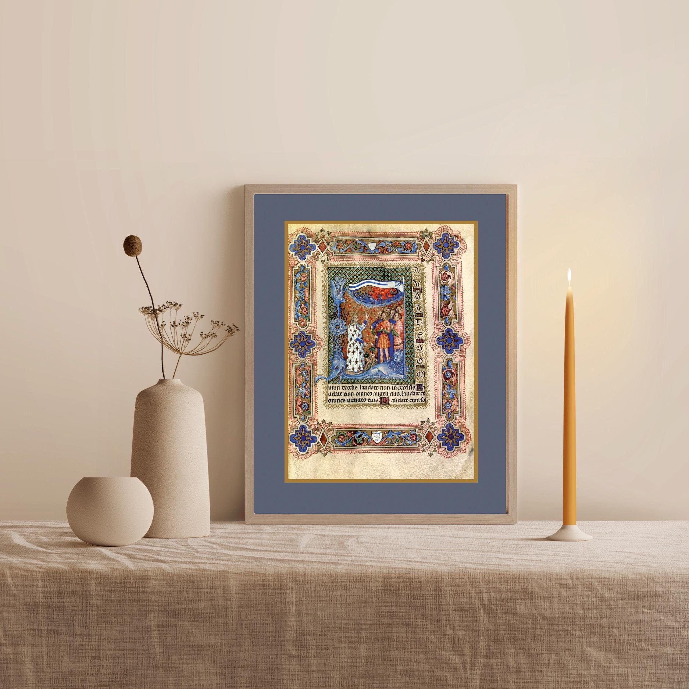 Psalm 148 Illuminated Manuscript Reproduction Medieval Catholic ...