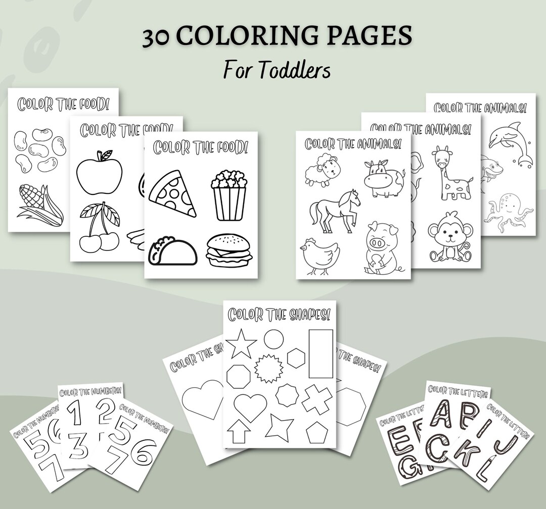 30 Coloring Pages for Young Kids! Coloring Pages, Animals, Numbers ...