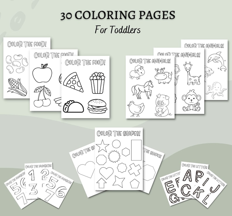 30 Coloring Pages for Young Kids! Coloring Pages, Animals, Numbers ...