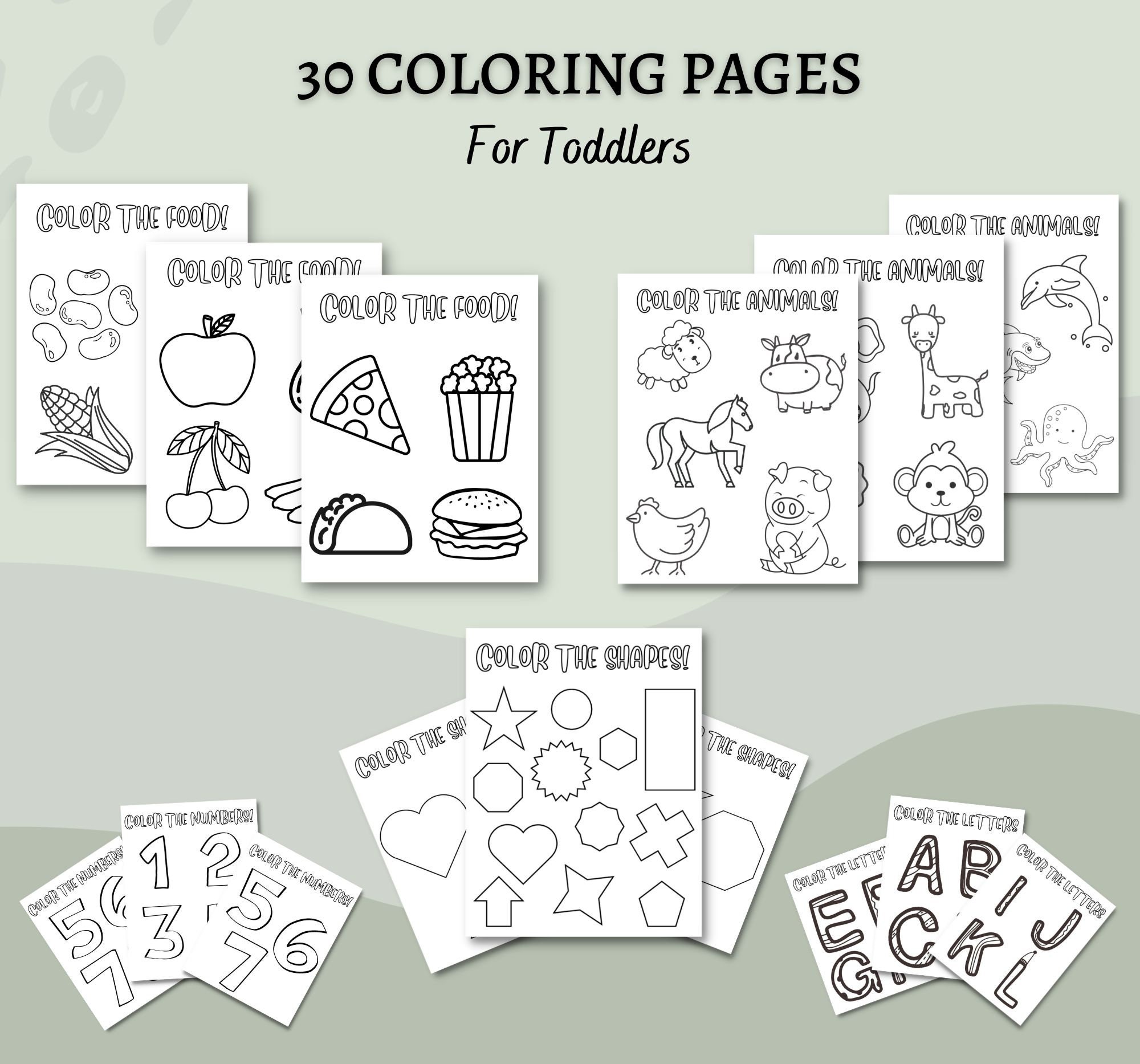 30 Coloring Pages for Young Kids! Coloring Pages, Animals, Numbers ...
