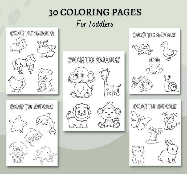 30 Coloring Pages for Young Kids! Coloring Pages, Animals, Numbers ...