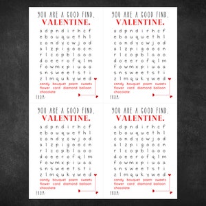 Valentine Card Word Search | Printable Valentine's Day Cards ...