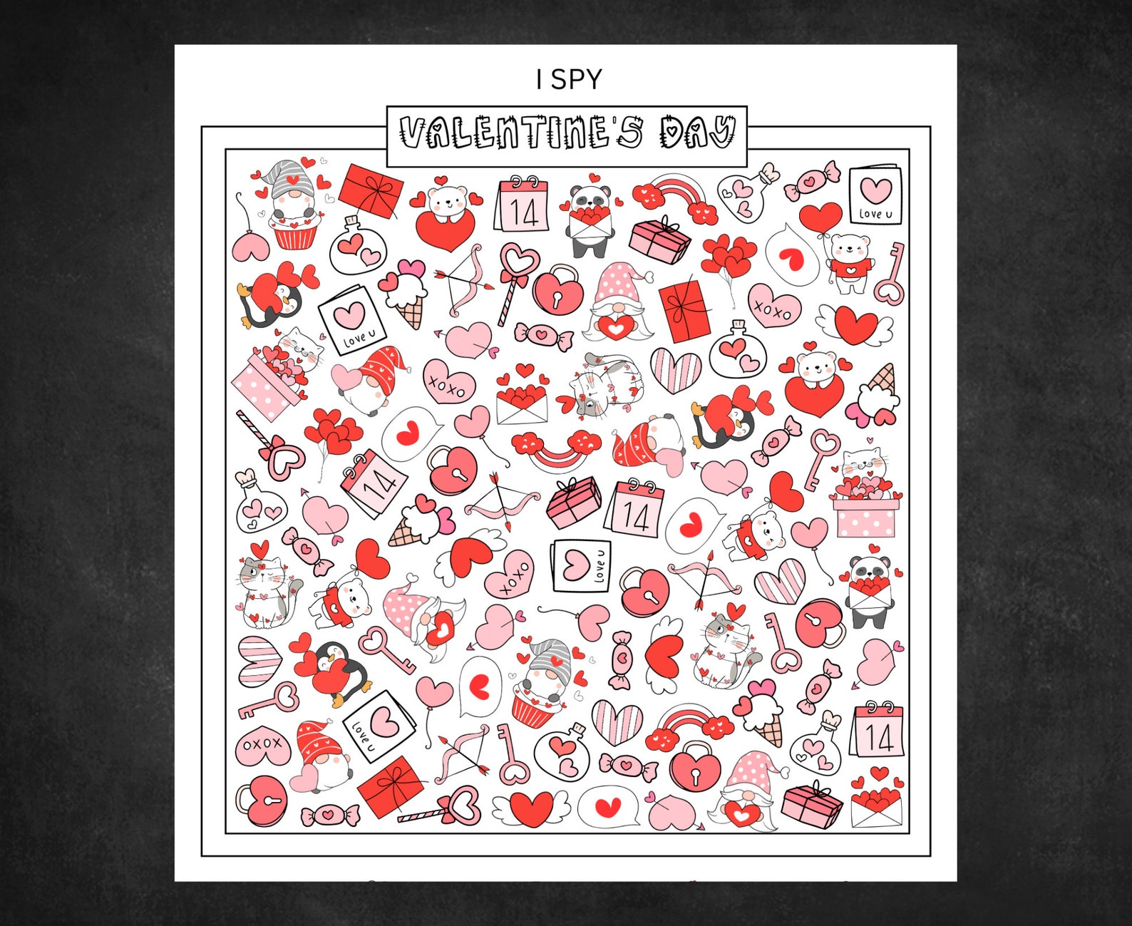 Valentine's Day I Spy | I Spy Activity | Valentine Game | Valentine ...