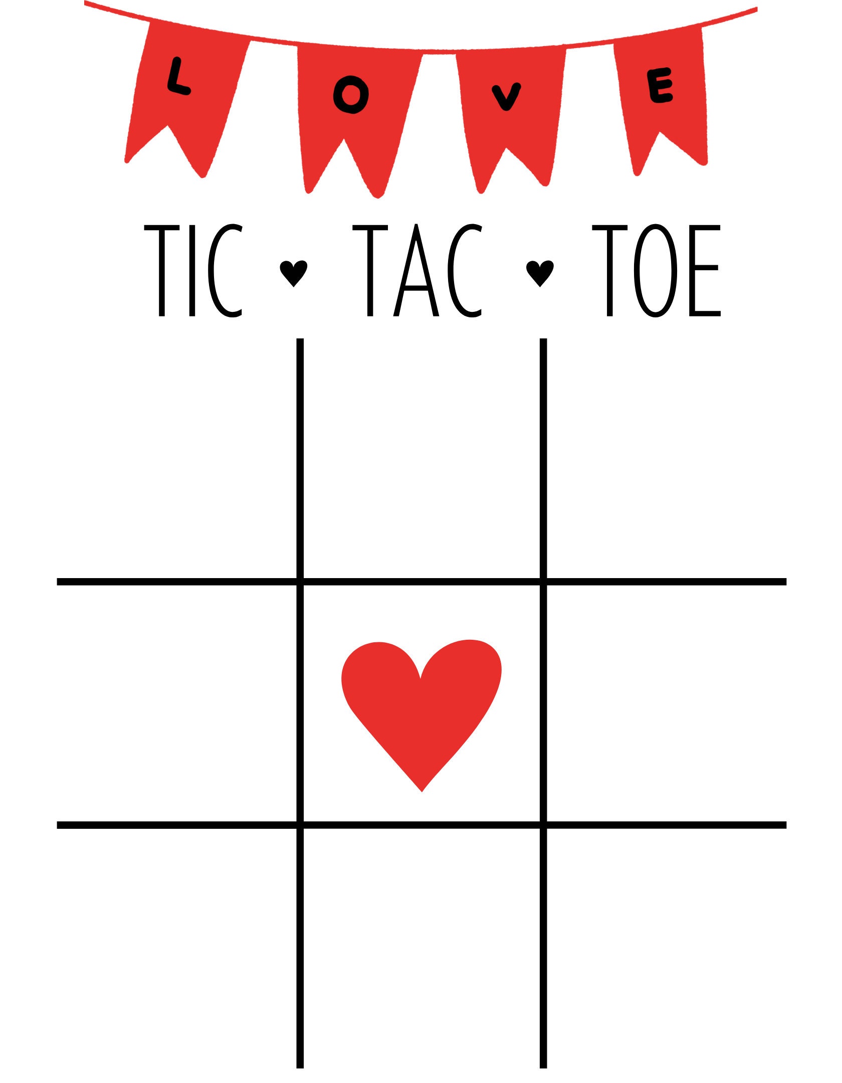 Tic Tac Toe Valentines Card | Printable Valentines Day Cards ...