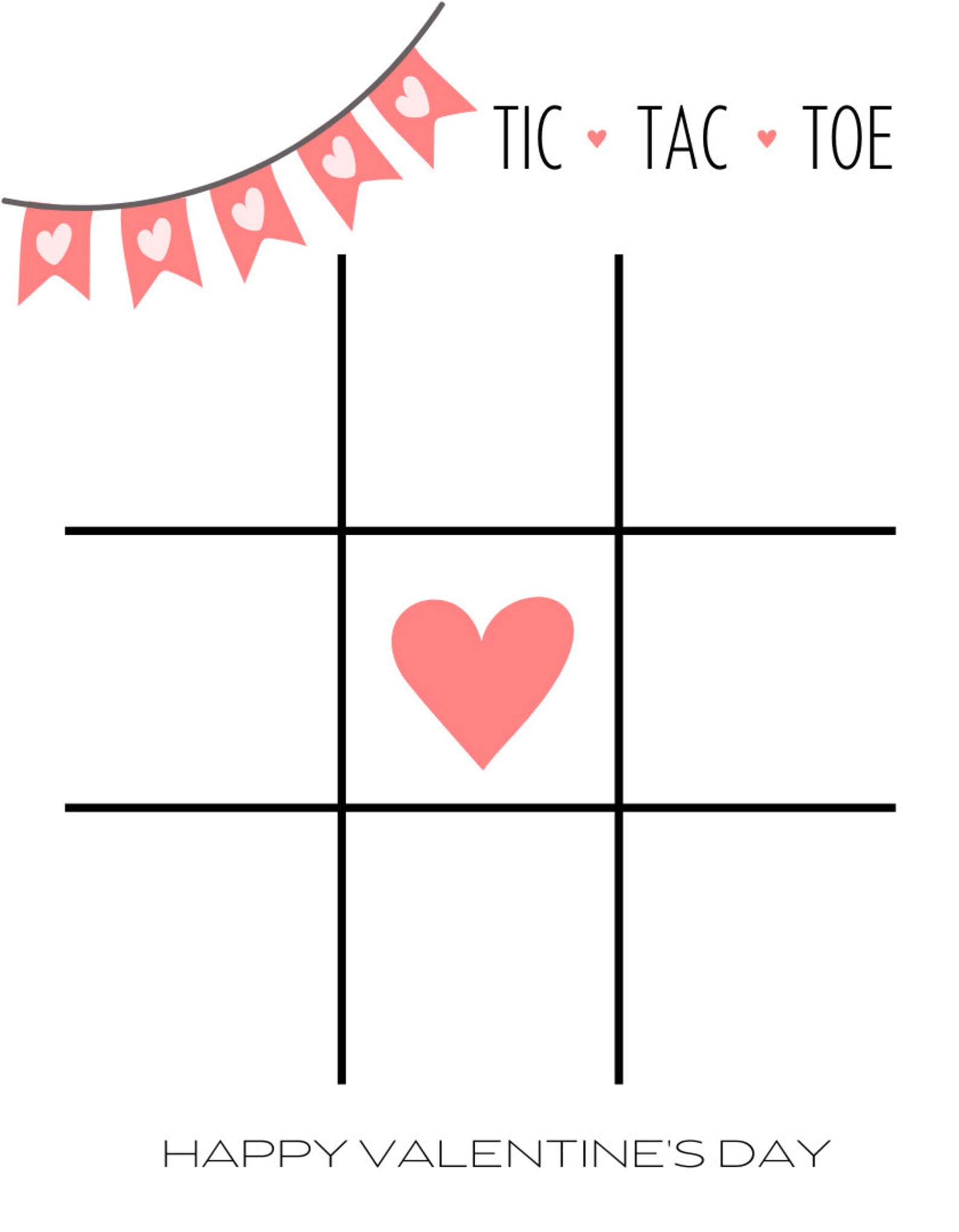 Tic Tac Toe Valentines Card | Printable Valentines Day Cards ...