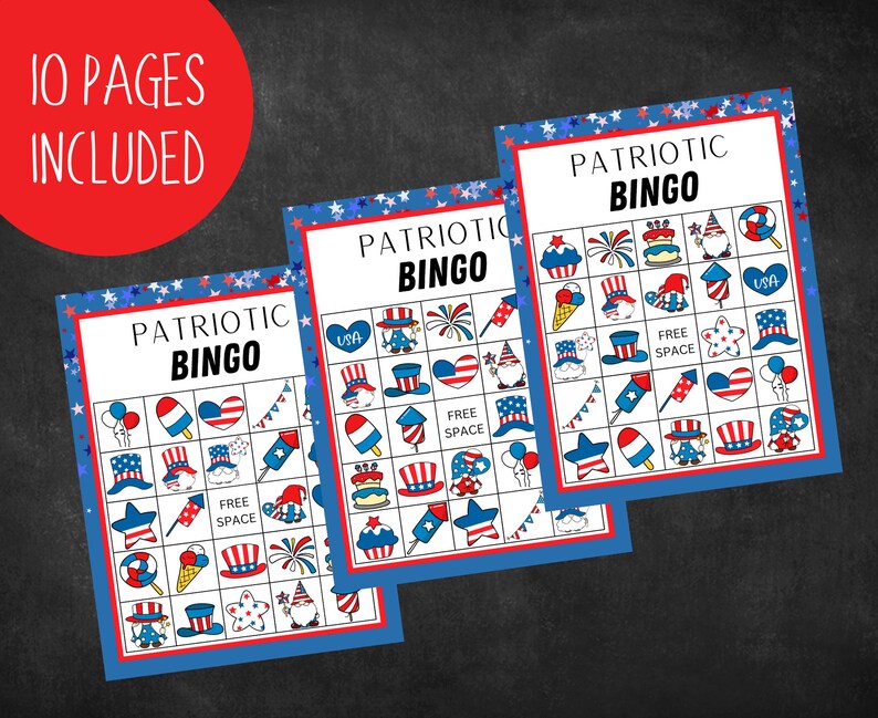 Patriotic Bingo | 4th of July Bingo | Fun Kids Activity | Summer Bingo ...