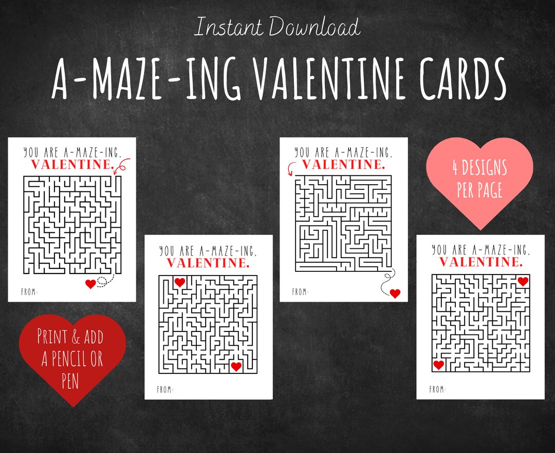 You Are A-MAZE-ING Valentine | Maze Valentine | Valentine Cards ...
