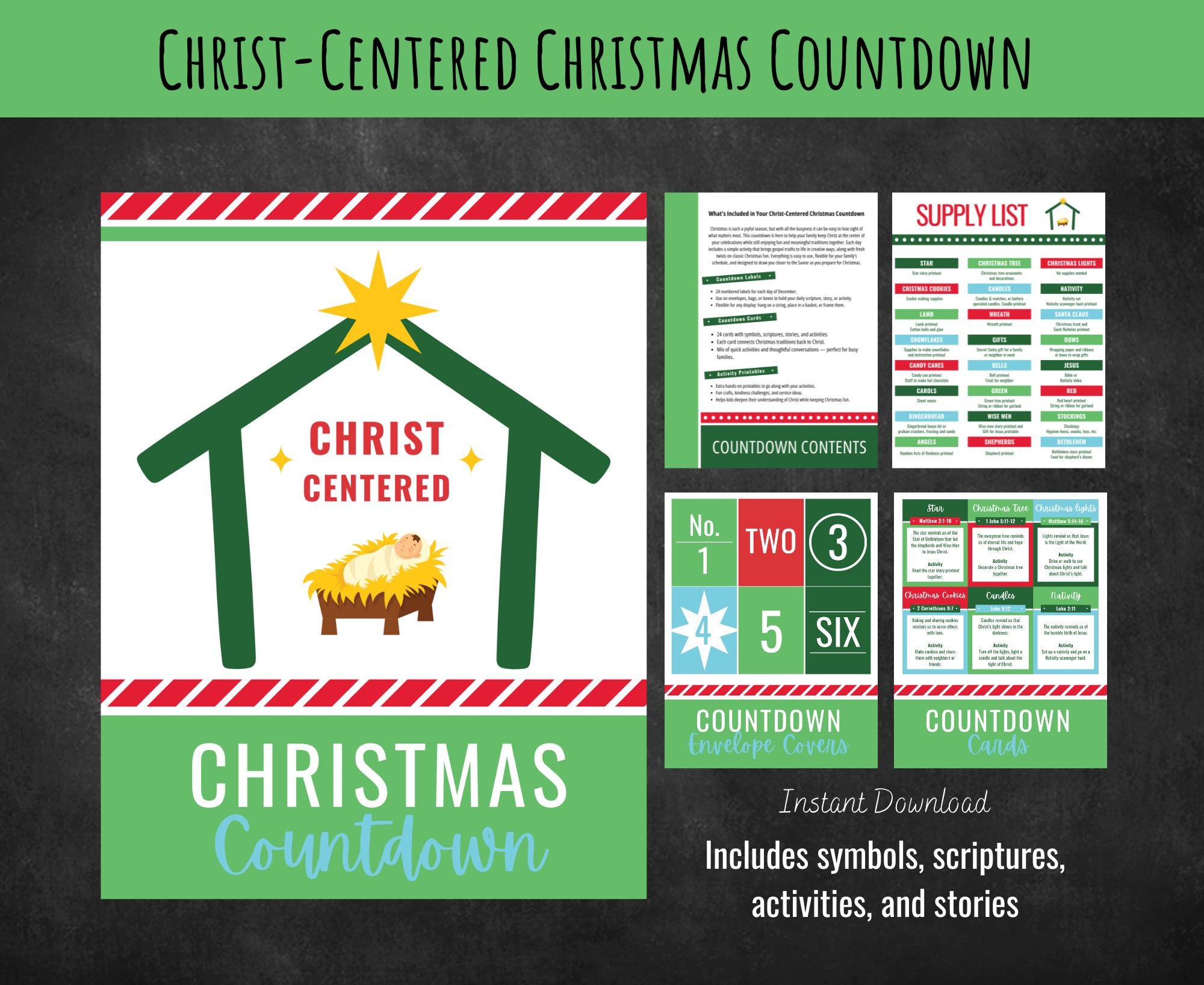 Christ Centered Christmas Countdown | Christmas Advent | Scripture ...