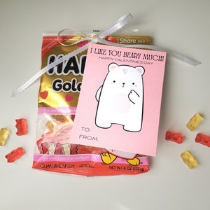 Classroom Valentine Cards - I Like You Beary Much, Digital Download ...