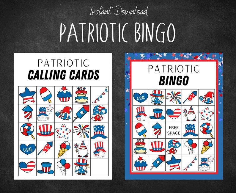 Patriotic Bingo | 4th of July Bingo | Fun Kids Activity | Summer Bingo ...