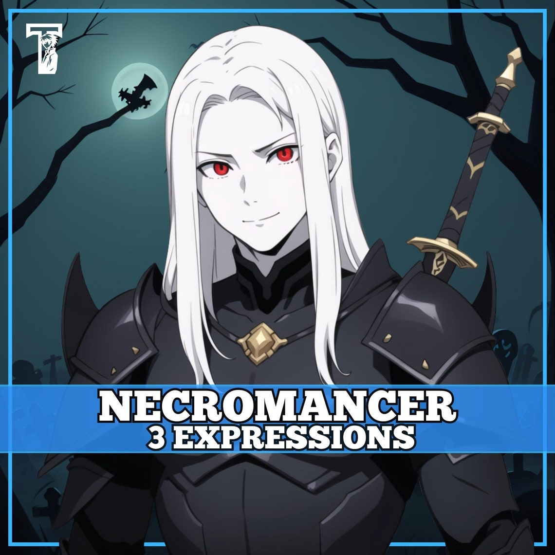 Pngtuber Male Necromancer With 3 Expressions Veadotube Ready PNG Tuber ...