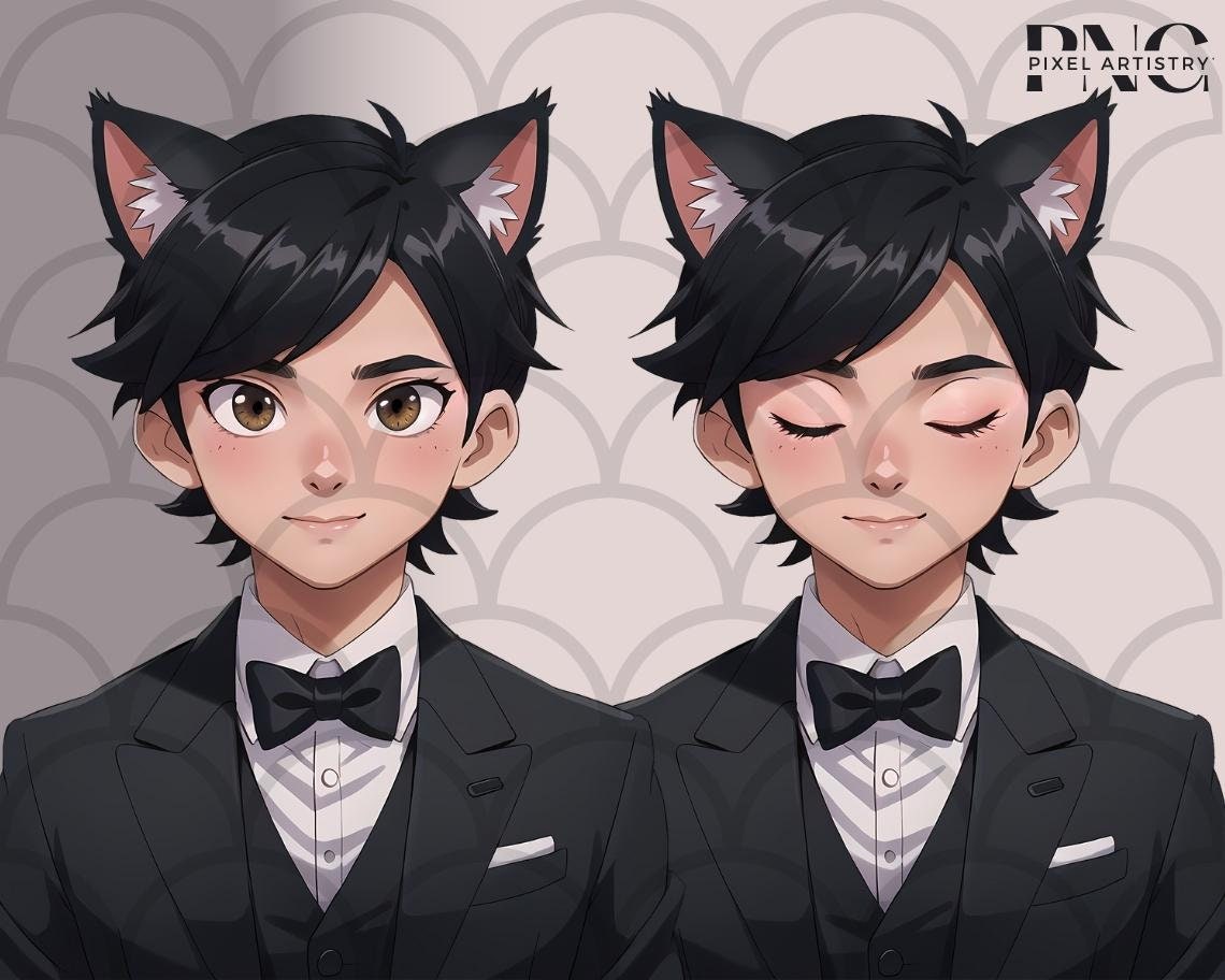 Pngtuber Catboy Butler With 1 Expression Veadotube Ready PNG Tuber ...