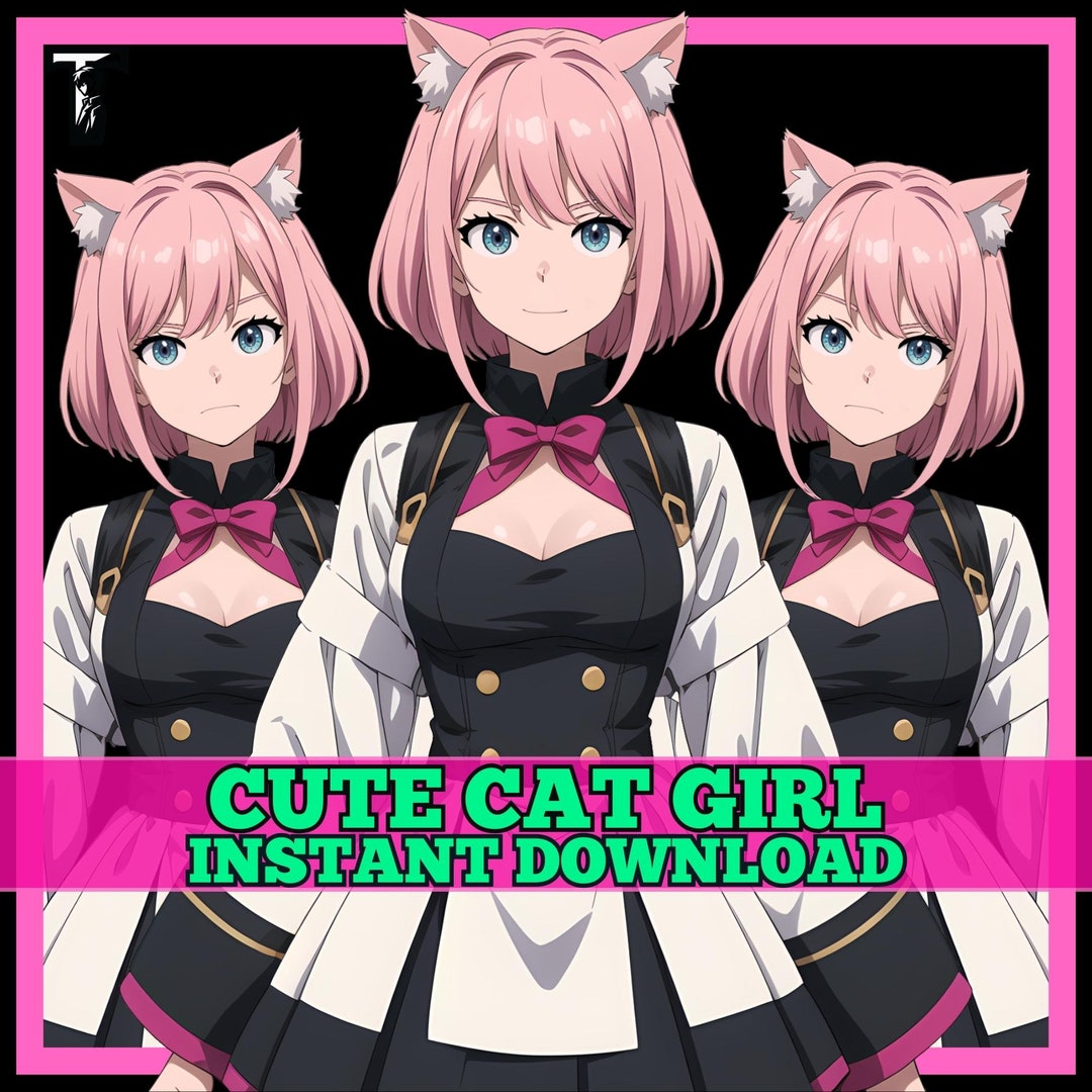 Pngtuber Cute Pink Cat Girl PNG Tuber for Veadotube 2D - Etsy