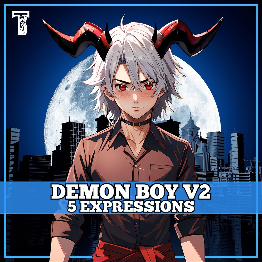 Pngtuber Demon Boy 2 With 5 Expressions Veadotube Ready PNG Tuber Ideal ...