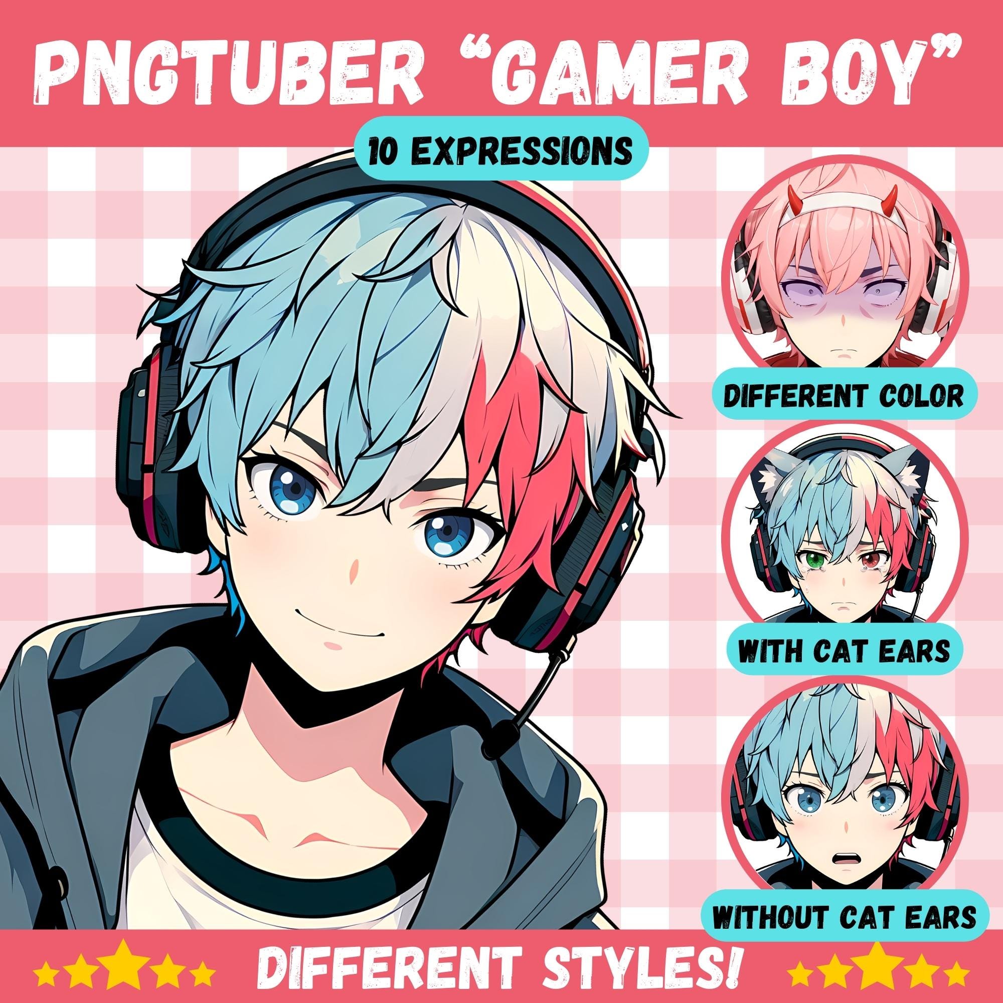 Male Pngtuber, Gamer Boy, Veadotube, PNG Tuber, Streaming, Twitch ...