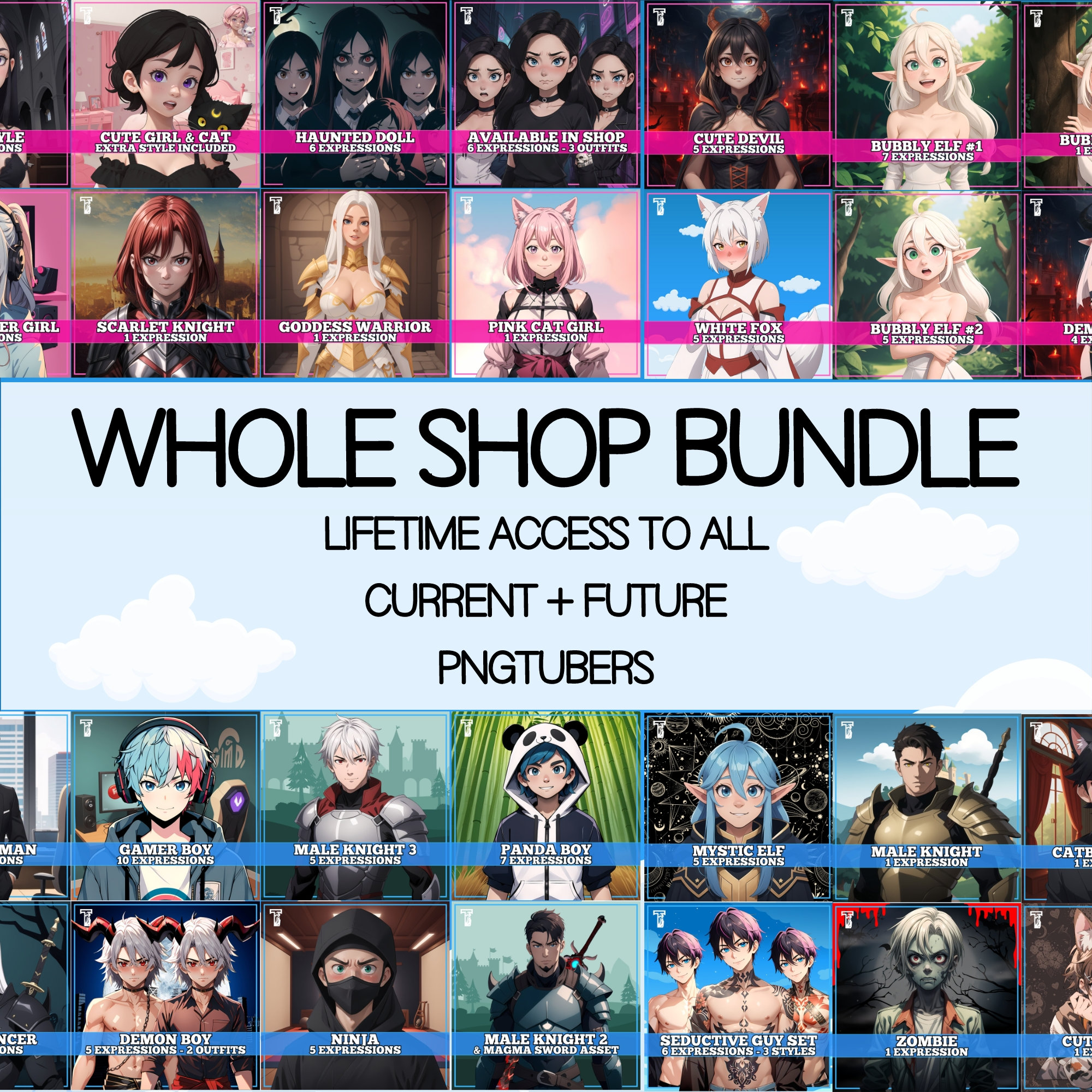 Pngtuber 50+ Bundle Veadotube Ready PNG Tubers Ideal for Streaming ...