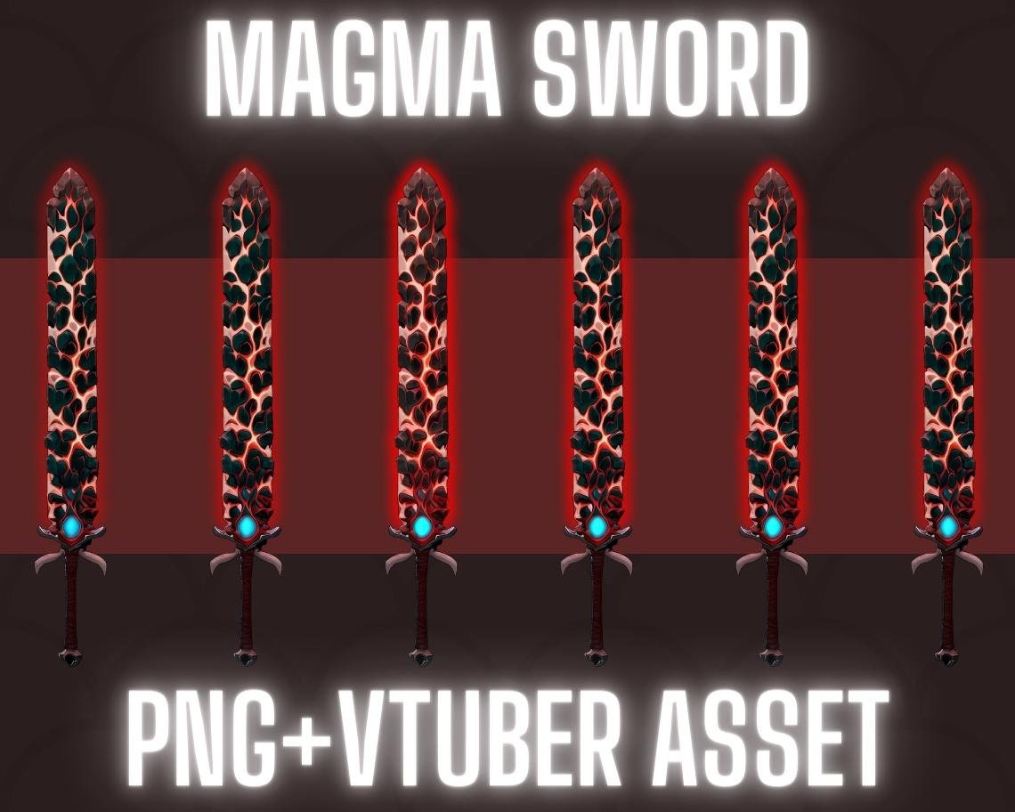 Pngtuber Asset Animated Magma Sword | Digital Art Animation Youtube and ...